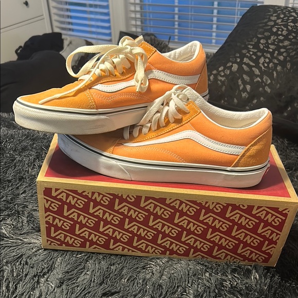Vans | Shoes | Vans Classic Orange And White Lowtops | Poshmark